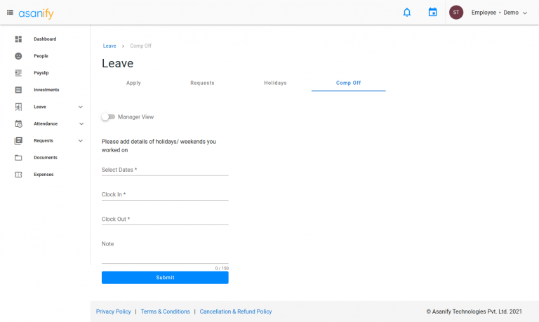 Compensatory Leave (Comp-Off) Explained | Asanify