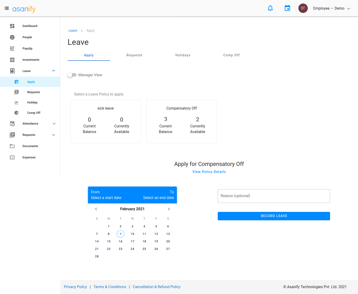 Compensatory Leave (Comp-Off) Explained | Asanify